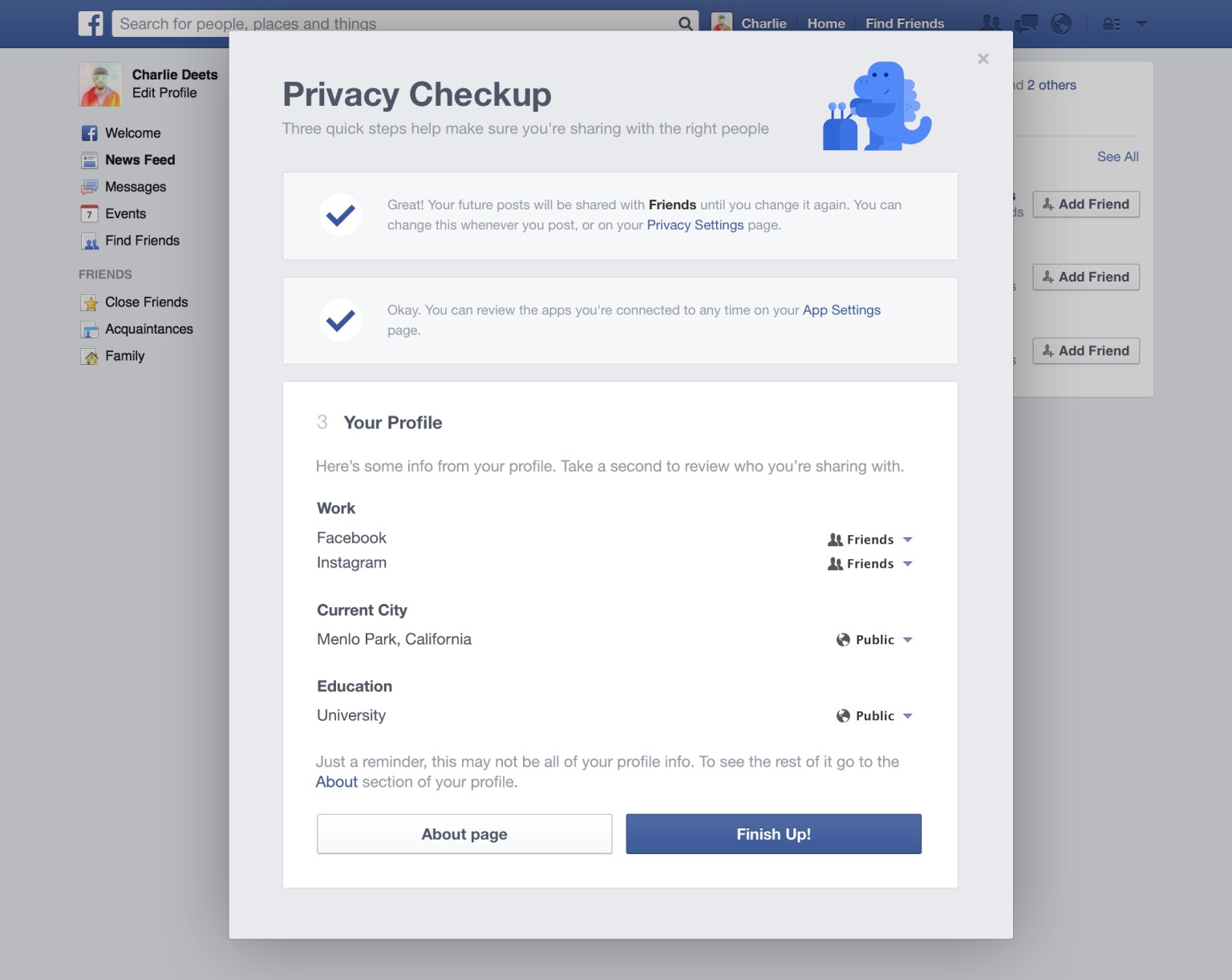Privacy Checkup Is Now Rolling Out