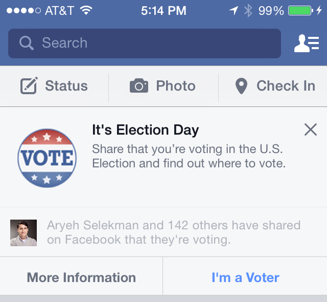 Election Day 2014 on Facebook