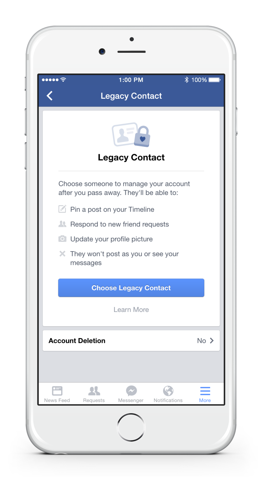 Adding a Legacy Contact