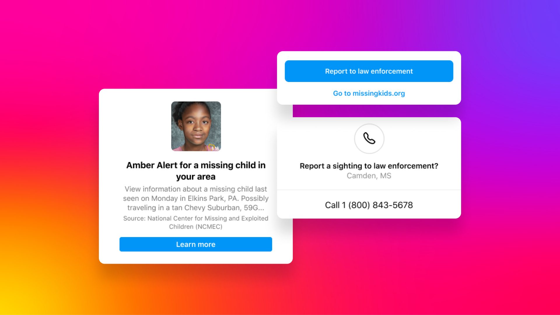 Launching AMBER Alerts on Instagram to Help Find Missing Children