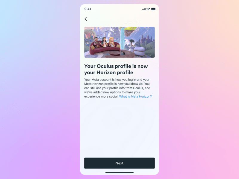 Introducing Meta Accounts and Meta Horizon Profiles for VR
